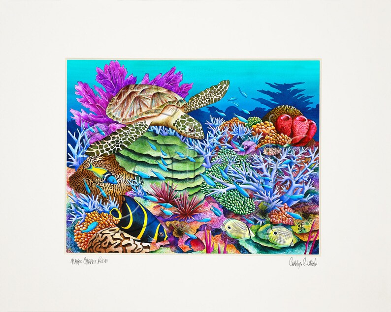 Carolyn Steele Painting Tropical Art Print With Rich Caribbean - Etsy