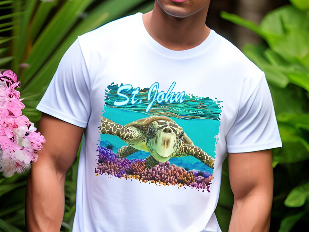 St. John Tshirt, Hawksbill Turtle, St. John USVI Tshirt, US Virgin ...