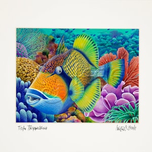 Tropical Art Print - Titan Triggerfish - Etsy
