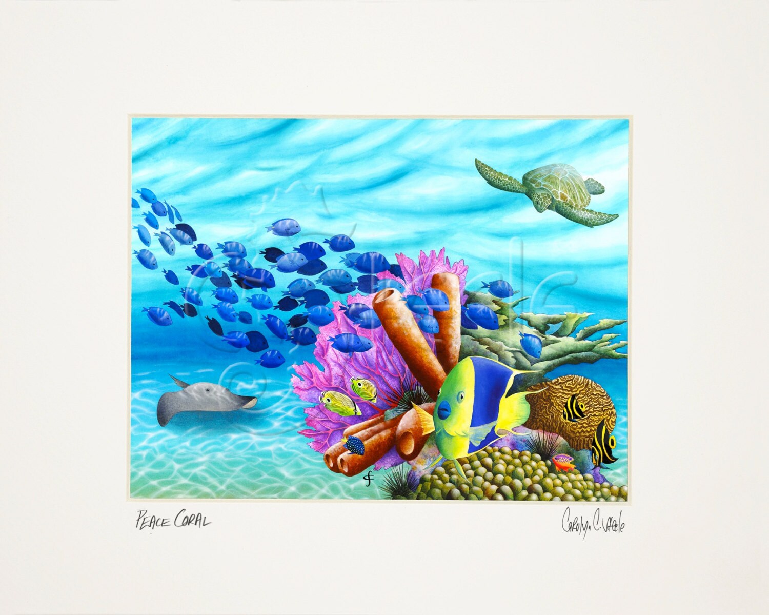 Carolyn Steele Tropical Art Print, Scuba & Snorkel, Coral Reef ...