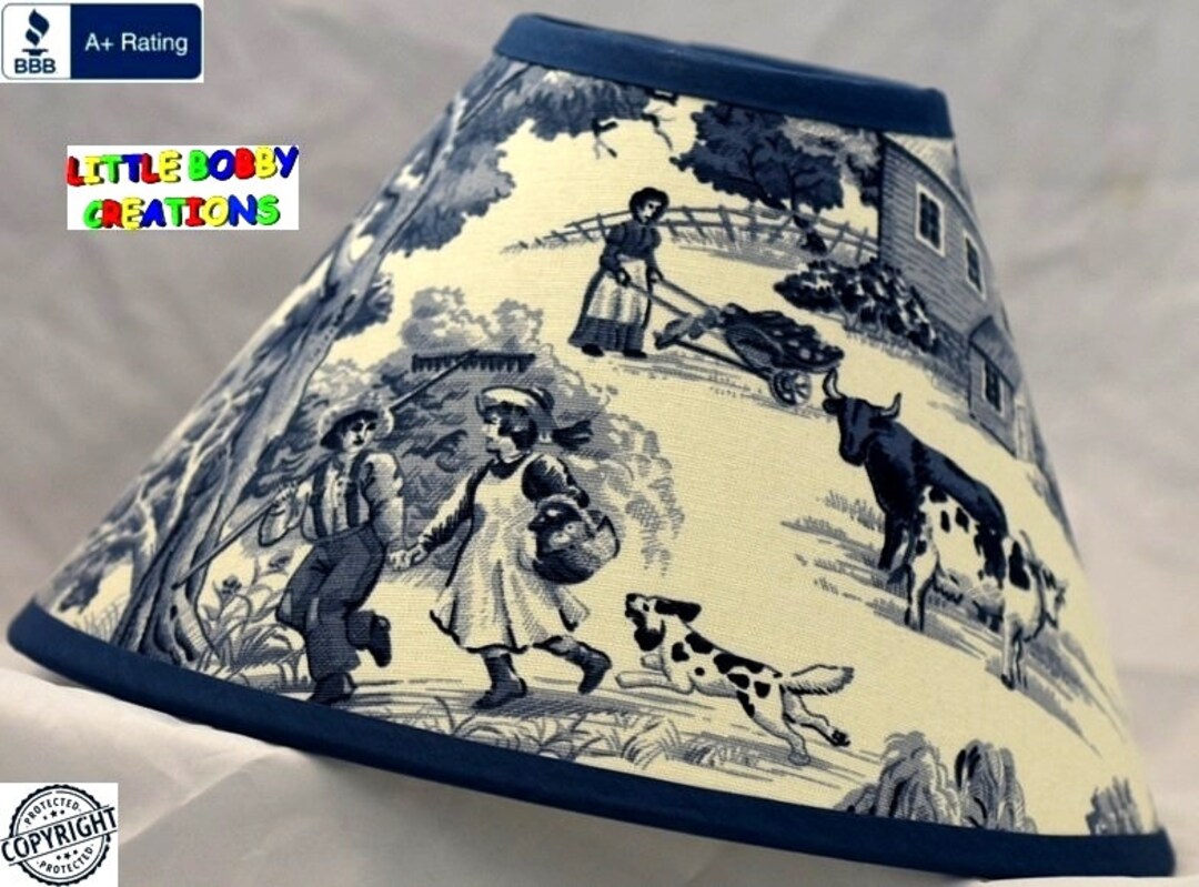 Vintage Farm Fabric Lamp Shade – Handmade, Country Decor - Etsy