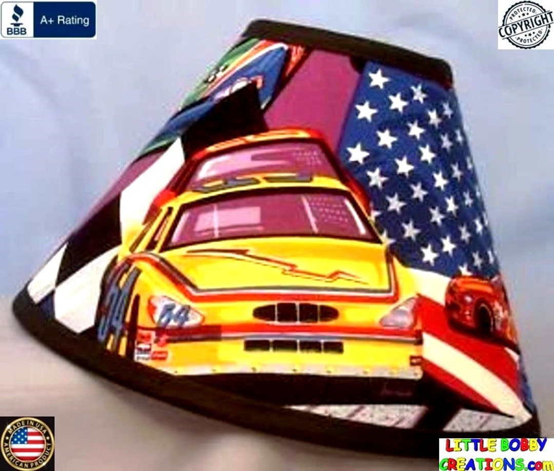 NASCAR Lamp Shade - 9 Shade Fabrics to Choose From! - Made From ...