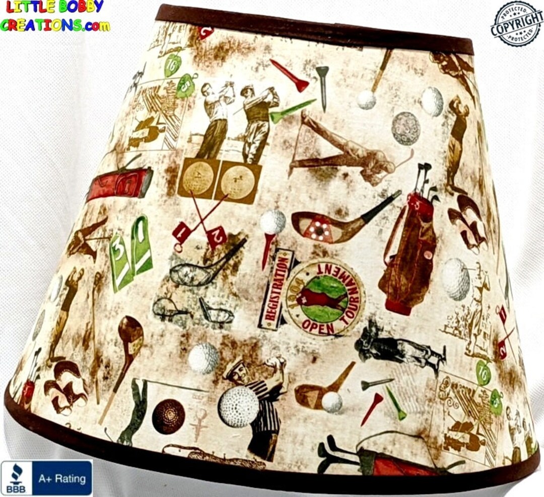 Vintage Golf Fabric Lamp Shade – Handmade, Licensed Golfing Design - Etsy