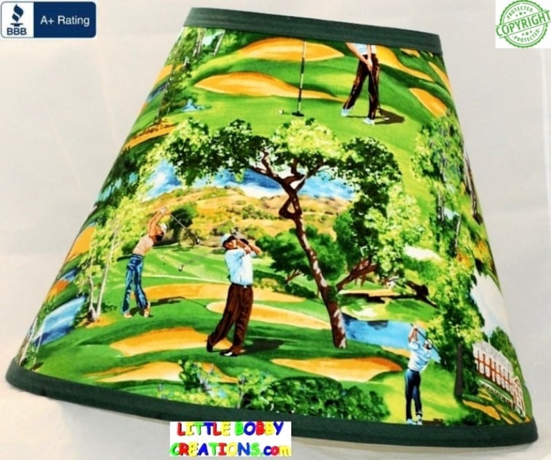 Golf Fabric Lamp Shade – Handmade Table Lamp Lighting - Etsy