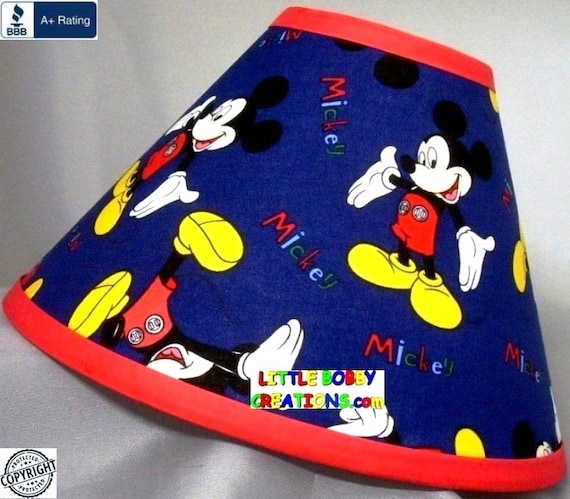 MICKEY MOUSE Lamp Shade 19-27 of 45 Shade Fabrics to Choose - Etsy