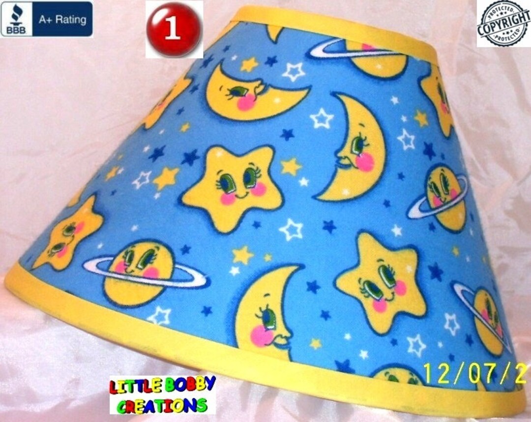 Kids Moon and Stars Lamp Shade - Nursery Decor - Etsy