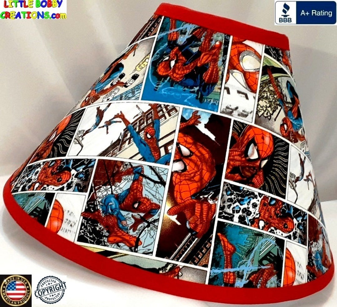 SPIDERMAN LAMP SHADE - 28-36 of 63 Shade Fabrics to Select From! - Each ...