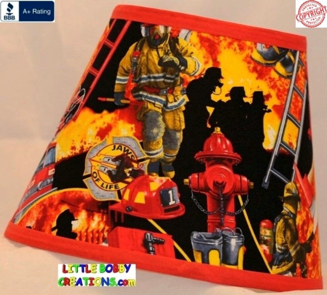 FIREMAN FIRETRUCK FIREFIGHTER Lamp Shade - 10-18 of 30 Shade Fabrics to ...