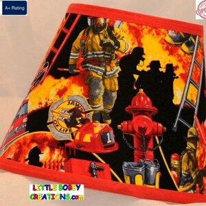 FIREMAN FIRETRUCK FIREFIGHTER Lamp Shade 10-18 of 30 Shade Fabrics to ...