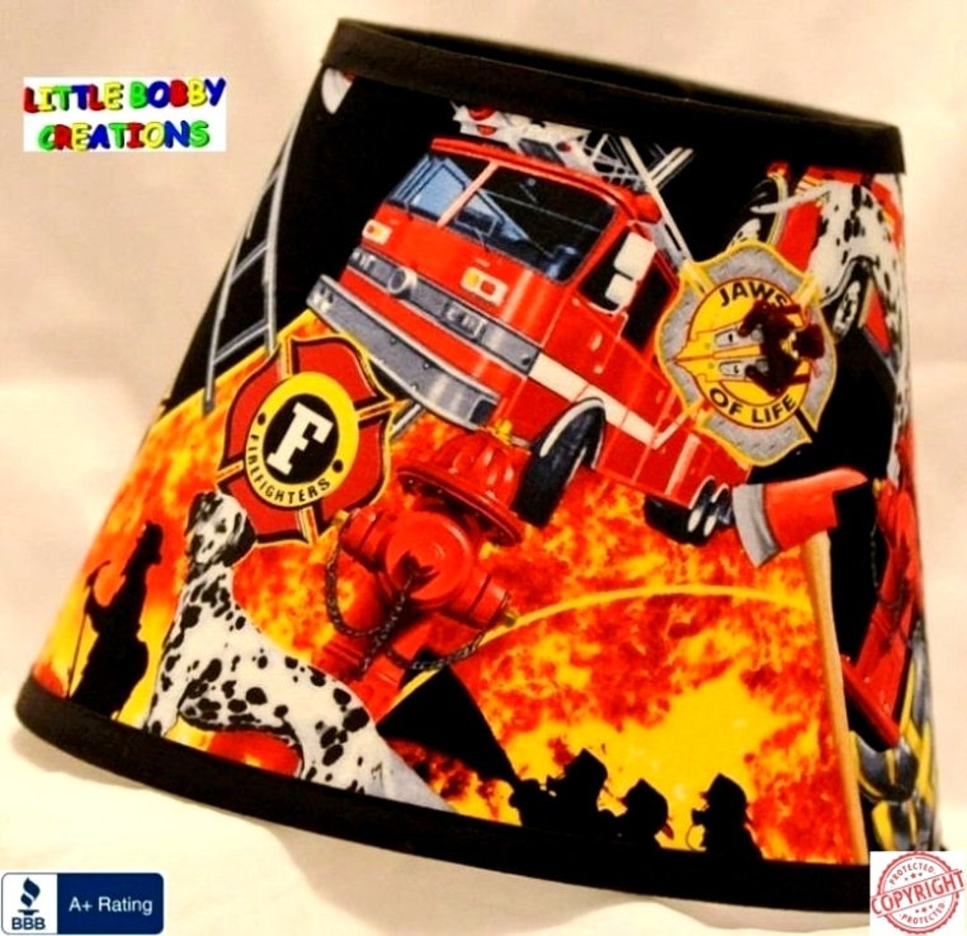 FIREMAN FIRETRUCK FIREFIGHTER Lamp Shade 10-18 of 30 Shade Fabrics to ...