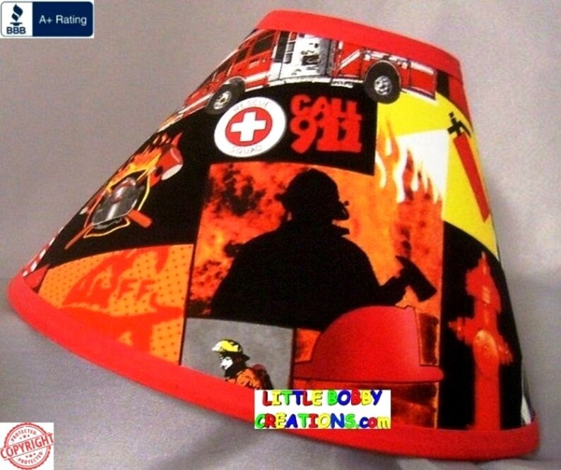 FIREMAN FIRETRUCK FIREFIGHTER Lamp Shade - 10-18 of 30 Shade Fabrics to ...