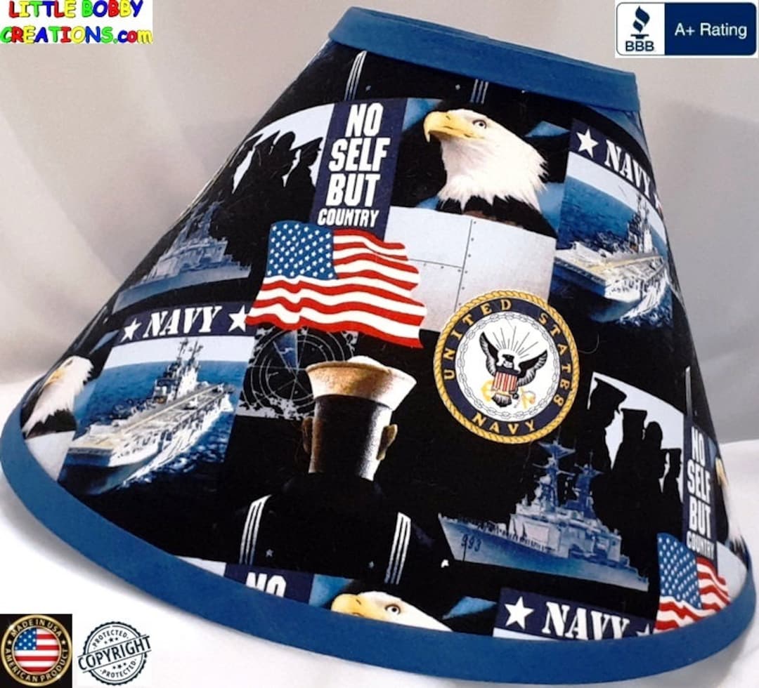US NAVY Lamp Shade - 6 Shade Fabrics to Choose From! - Made From ...