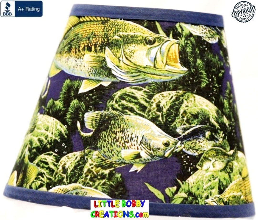 FISHING LAMP SHADE - 10-18 of 36 Shade Fabrics to Choose From! - Made ...