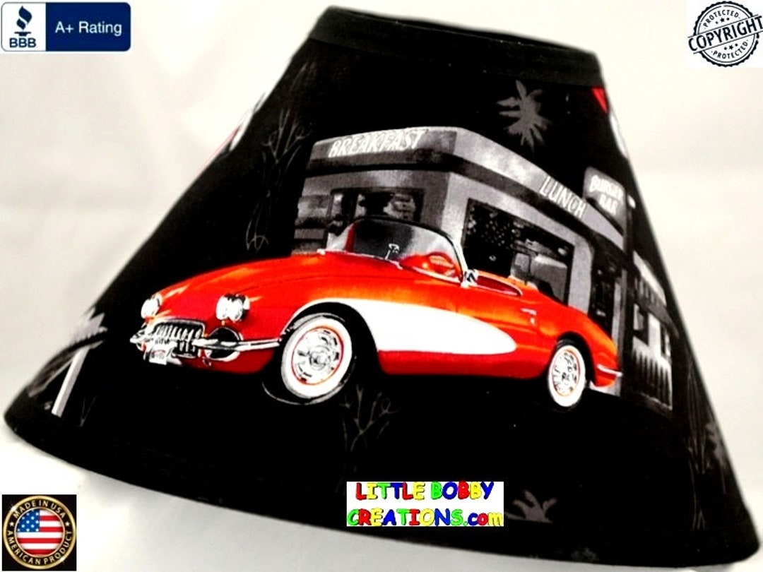 CLASSIC CORVETTE Lamp Shade - 5 Shade Fabrics to Choose From! - Made ...
