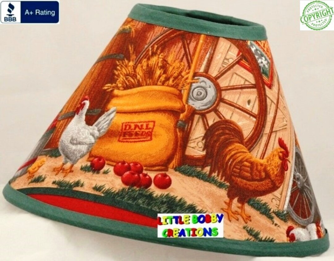 CHICKEN LAMP SHADE - 19-27 of 36 Shade Fabrics to Choose From! - Made ...