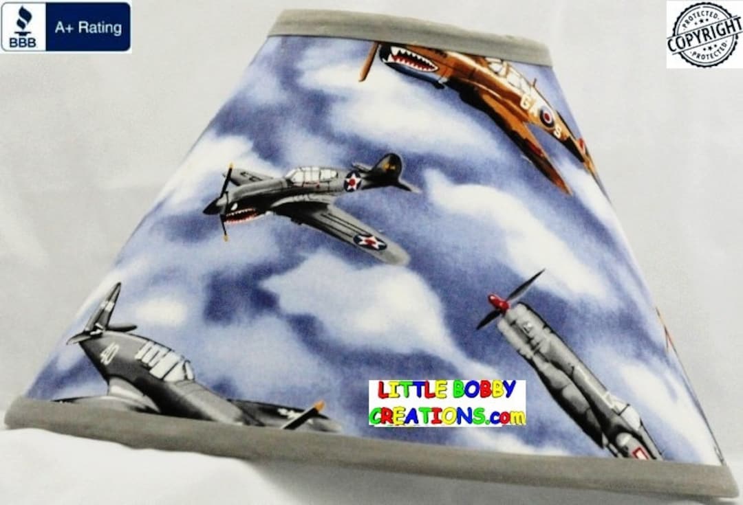 AIRPLANE Lamp Shade - 10-18 of 25 Shade Fabrics to Choose From! - Made ...