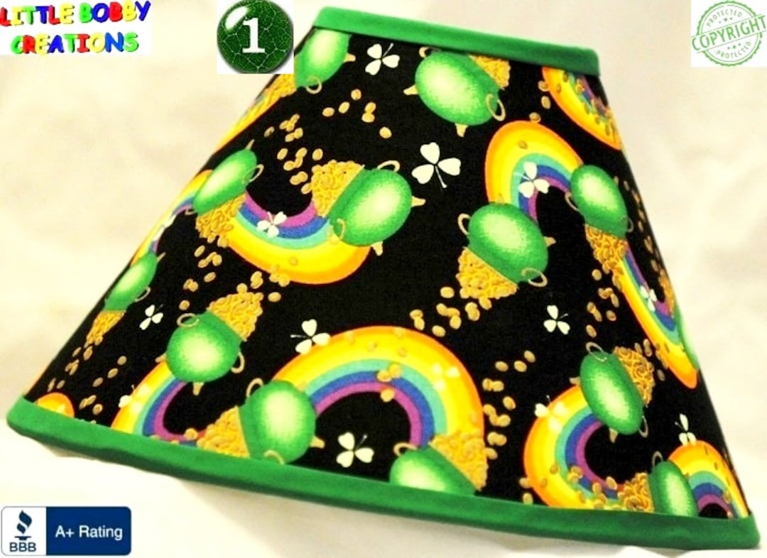 St Patricks Lamp Shade – Rainbow & Pot of Gold Fabric - Etsy