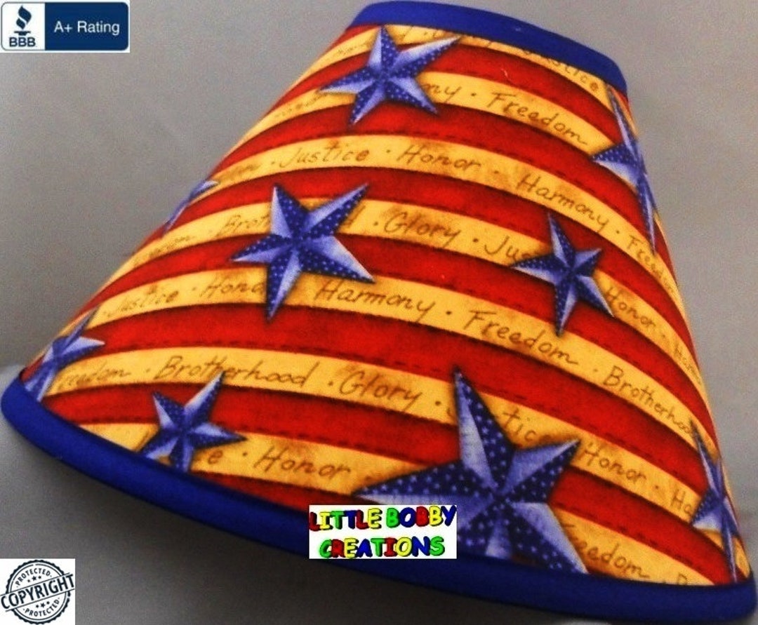 U.S. PATRIOTIC STARS Lamp Shade - 10-18 of 18 Shade Fabrics to Choose ...