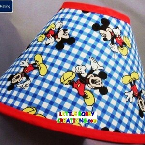 MICKEY MOUSE Lamp Shade 10-18 of 45 Shade Fabrics to Choose From Made ...