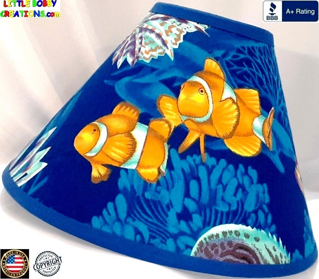 TROPICAL FISH Lamp Shade 28-36 of 36 Shade Fabrics to Choose From Made ...