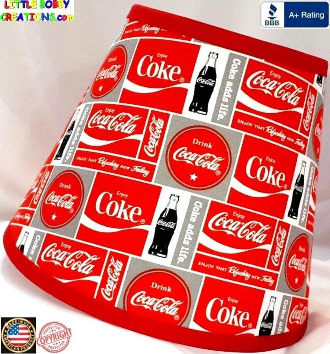 COKE LAMP SHADE - 9 Shade Fabrics to Choose From! - Made From Licensed ...