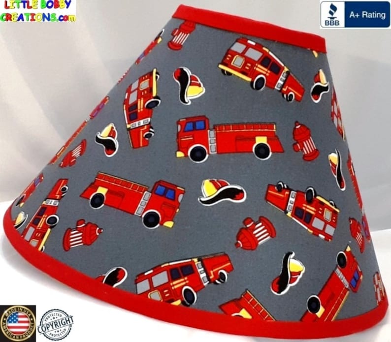 FIREMAN FIRETRUCK FIREFIGHTER Lamp Shade - 19-27 of 30 Shade Fabrics to ...