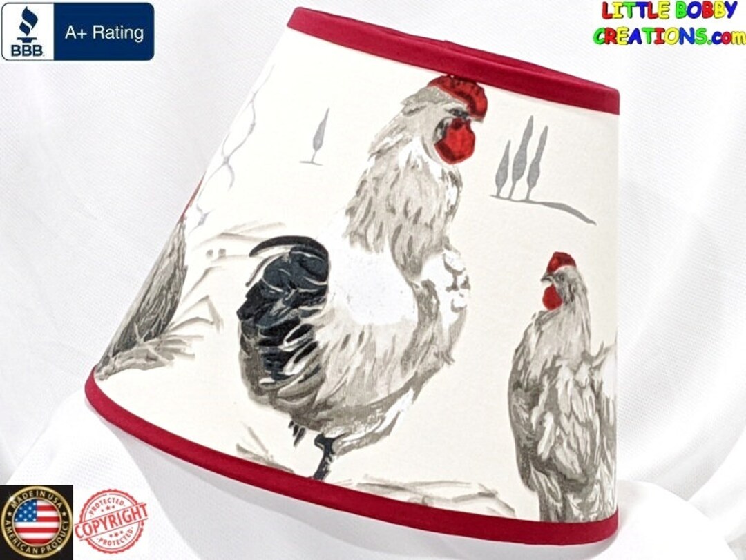 CHICKEN LAMP SHADE - 1-9 of 36 Shade Fabrics to Choose From! - Made ...