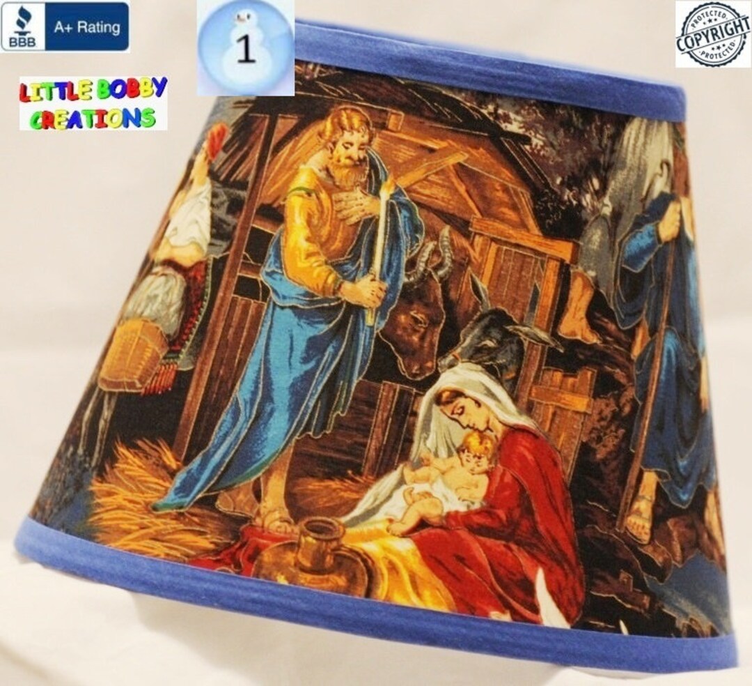 NATIVITY Lamp Shade - 1- 9 of 13 NATIVITY SCENE Lamp Shade Fabrics to ...
