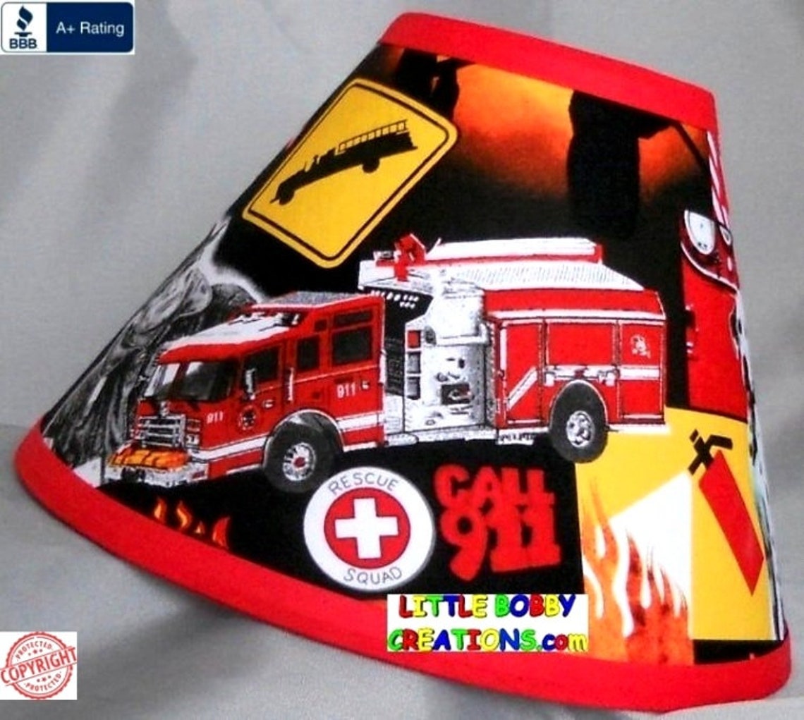 FIREMAN FIRETRUCK FIREFIGHTER Lamp Shade - 10-18 of 30 Shade Fabrics to ...