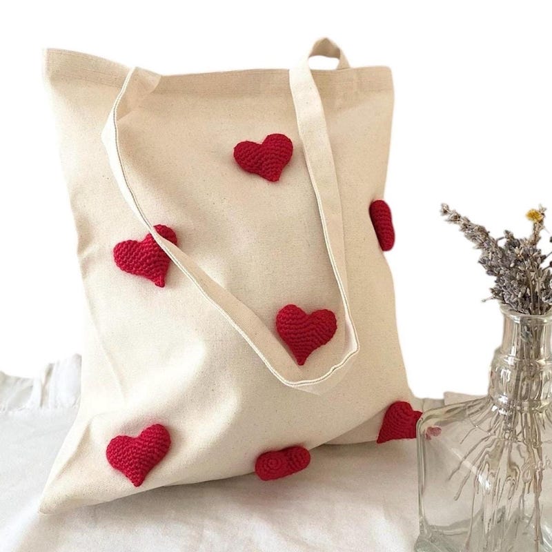 Red Canvas Tote - Etsy