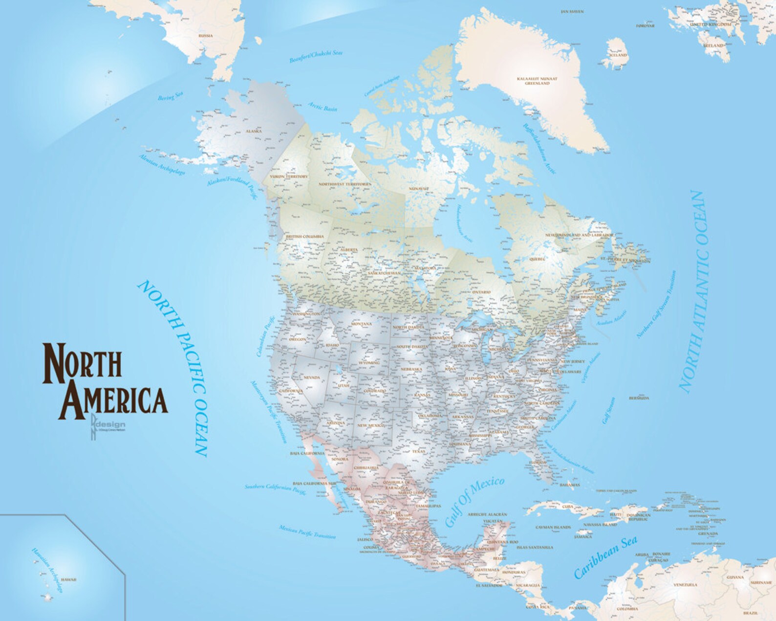 Beautiful North America Pushpin Travel Map, Not AI Designed, 30x24 Art ...