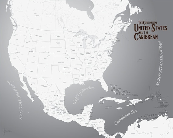 Caribbean Map Black And White