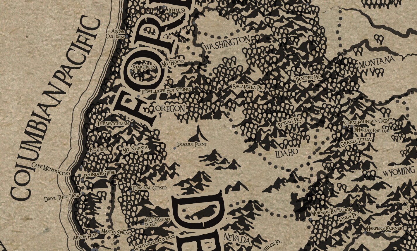 Tolkien Style Adventure Map With Landforms, Not AI Designed, North ...