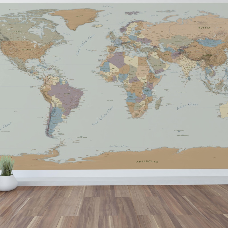 Map Mural - Etsy