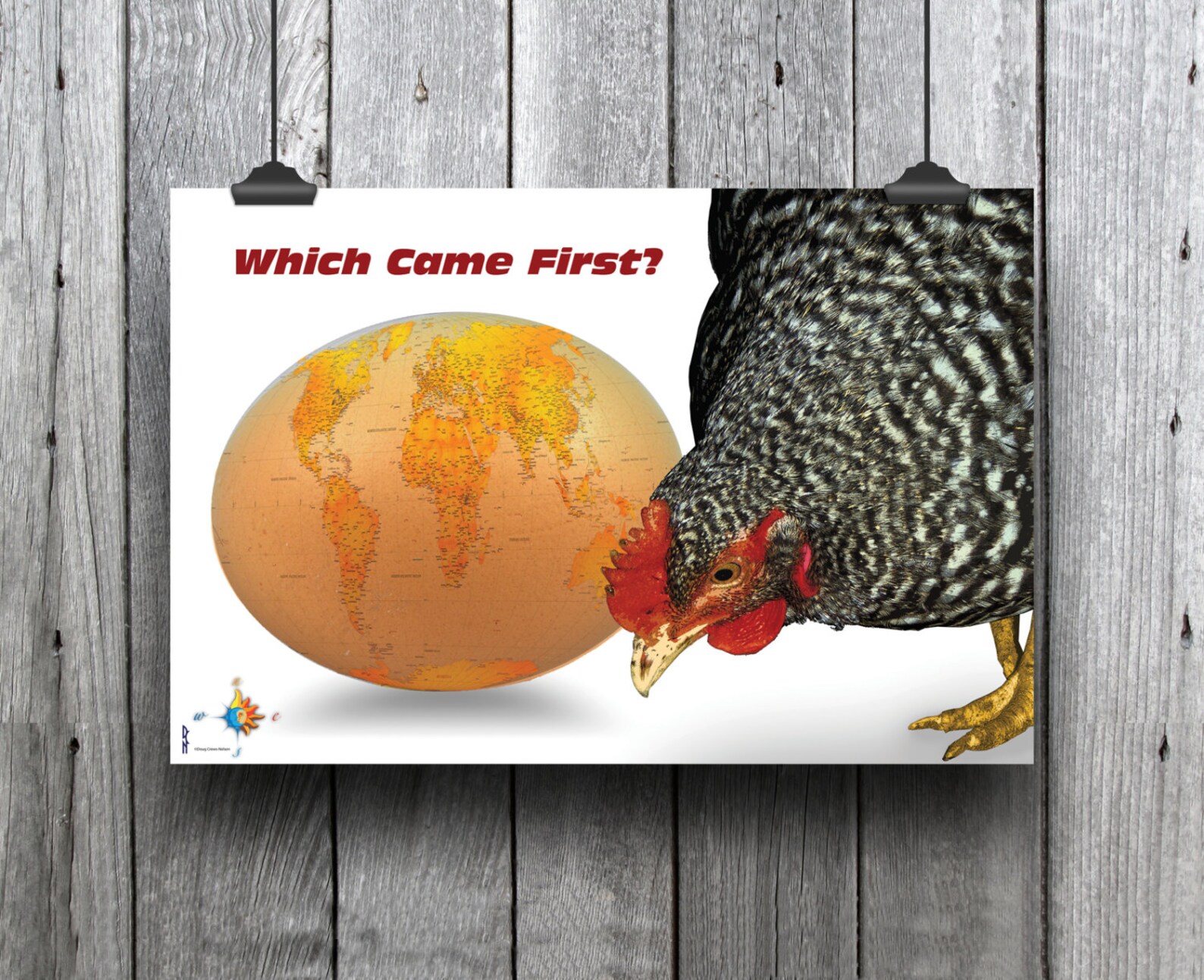 Downloadable Printable Chicken Poster with World Map Egg | Etsy