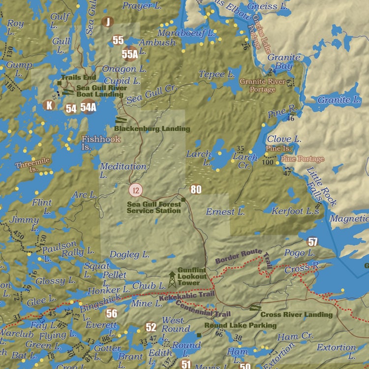 Deep Green Version Boundary Waters Canoe Area Wilderness Map One of a ...