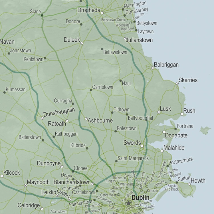 Large Ireland Wall Map Print 24x24 or 36"x41", Not AI Designed, Satin ...