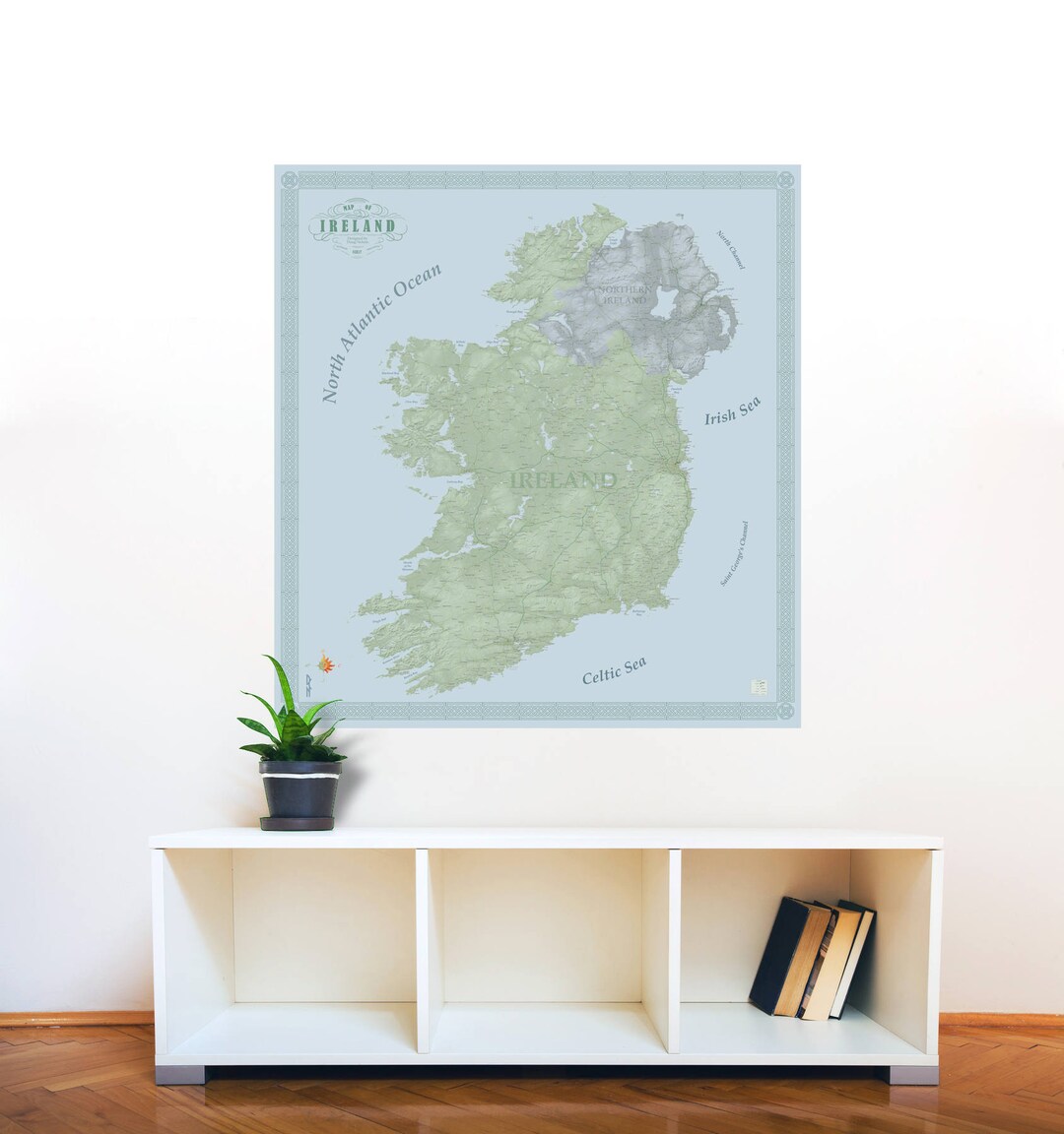 Large Ireland Wall Map Print 24x24 or 36"x41", Not AI Designed, Satin ...