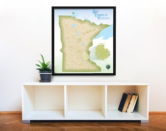 Minnesota Golf Map - Etsy
