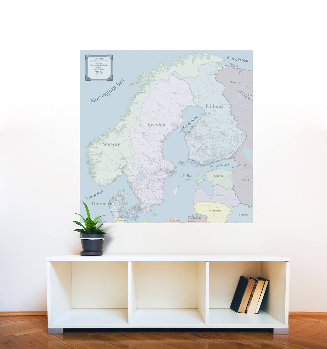 Large Scandinavia Wall Map Print 41x41, Not AI Designed, Satin Paper ...