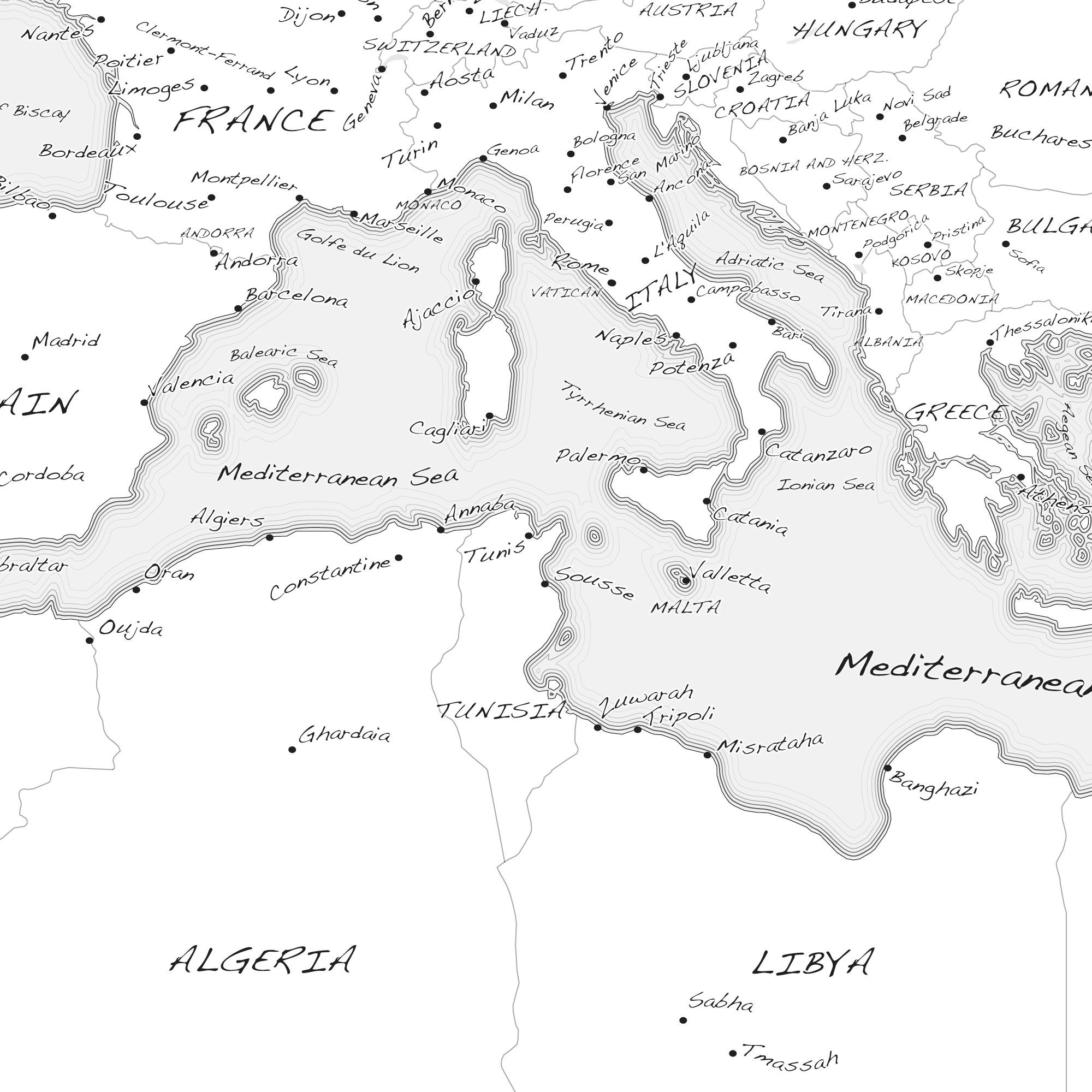 Large World Map Mural Wall Art World Map Decal 80x55 Clean With ...