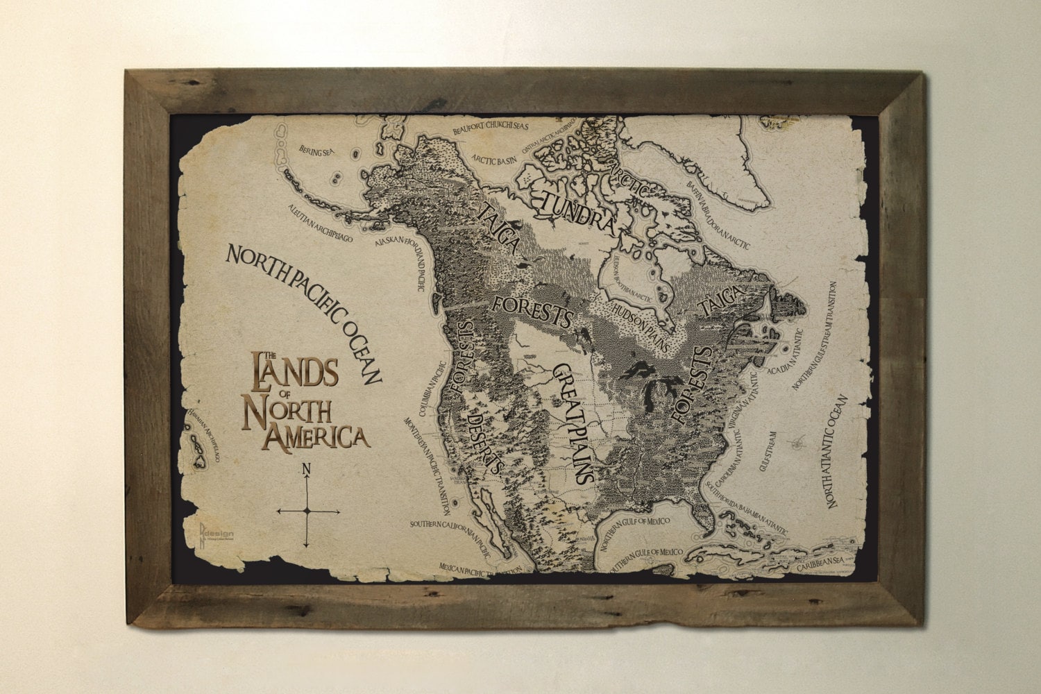 Tolkien Style Adventure Map With Landforms, Not AI Designed, North ...