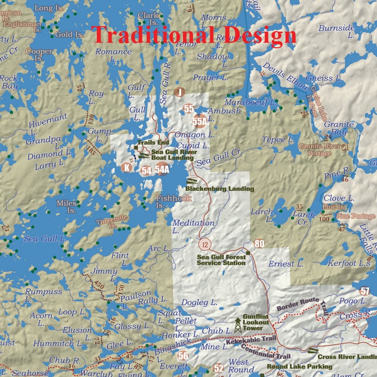 Boundary Waters Canoe Area Wilderness Map One of a Kind Print | Etsy