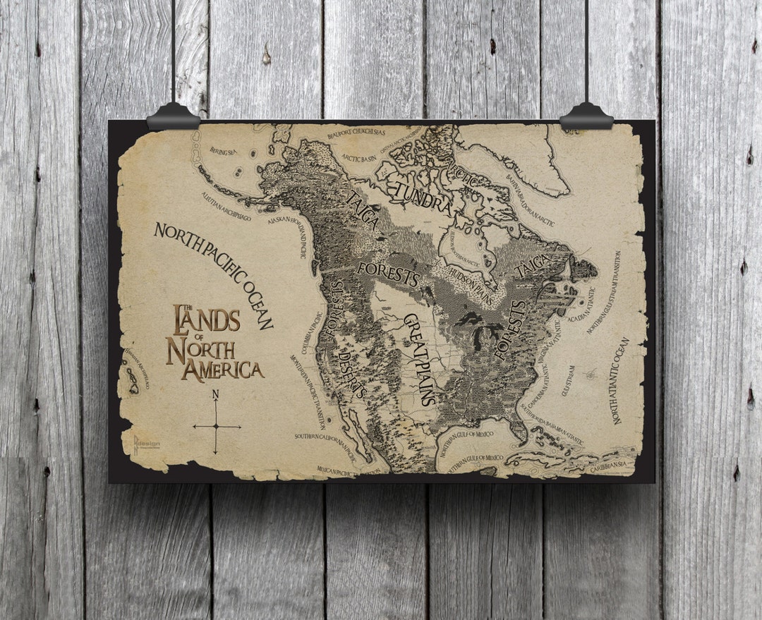 Tolkien Style Adventure Map With Landforms, Not AI Designed, North ...