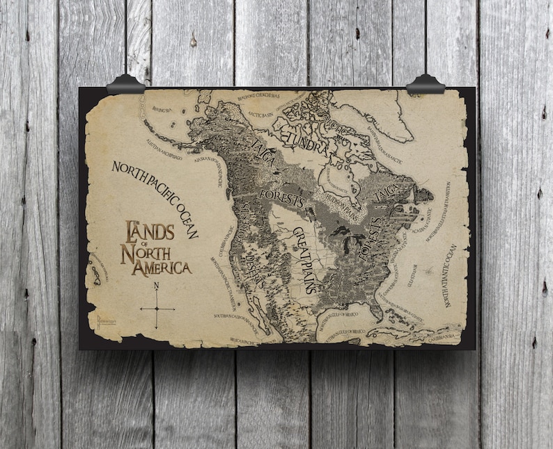 Tolkien Style Adventure Map With Landforms, Not AI Designed, North ...