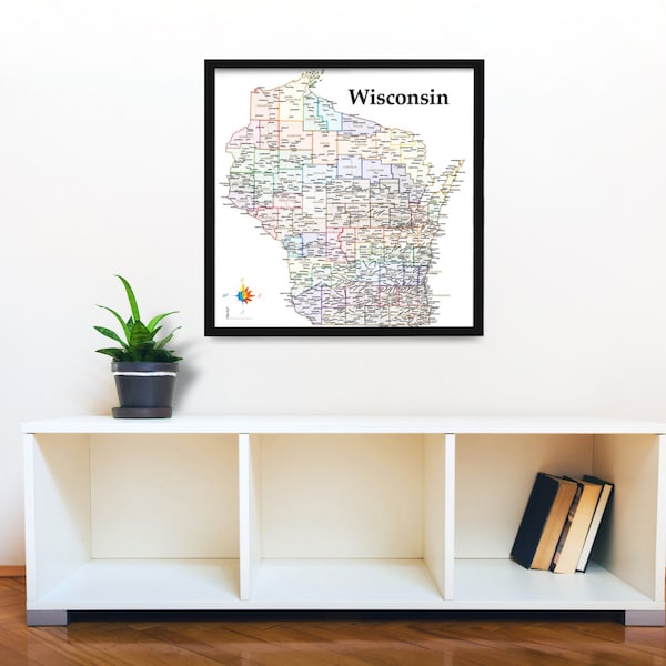 Wisconsin Map Art - Etsy