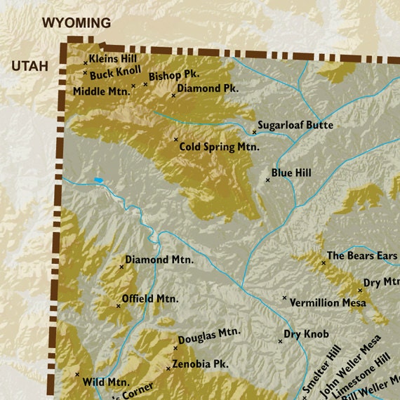 Colorado Map of Peaks and High Places. Not AI Designed, Many Mountains ...
