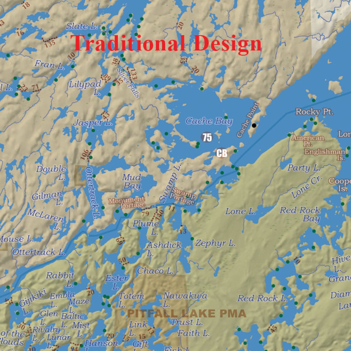 Boundary Waters Canoe Area Wilderness Map One of a Kind Print - Etsy