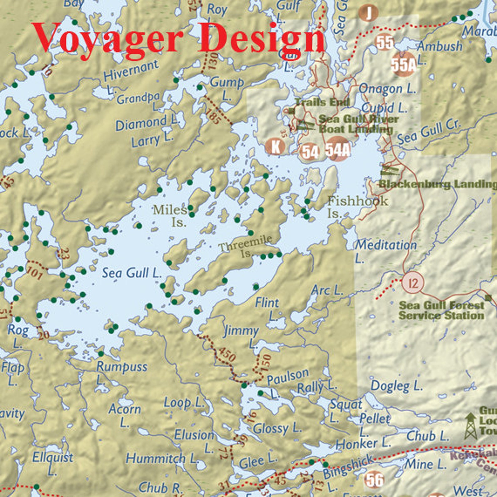 Boundary Waters Canoe Area Wilderness Map One of a Kind Print - Etsy