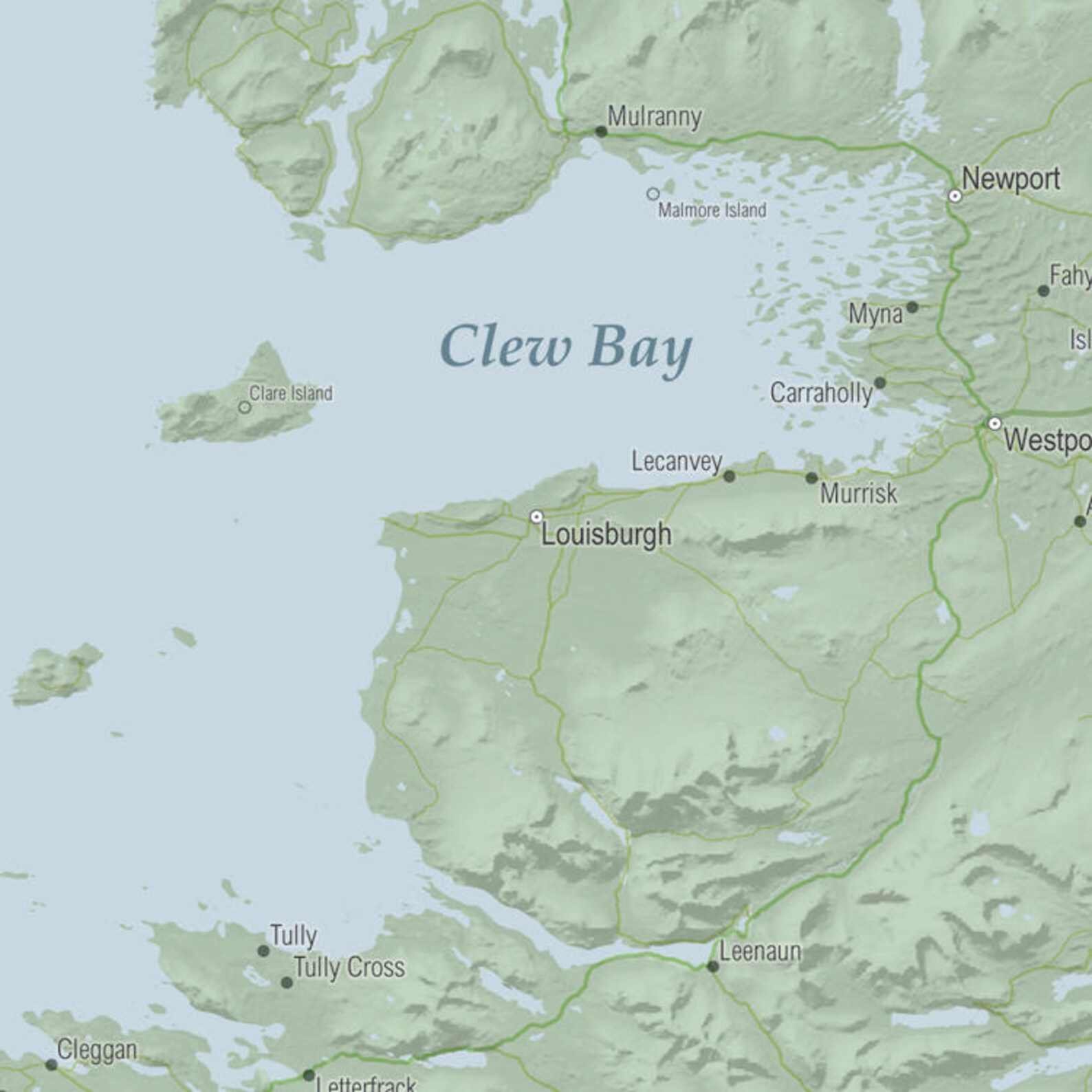 Large Ireland Wall Map Print 24x24 or 36"x41", Not AI Designed, Satin ...
